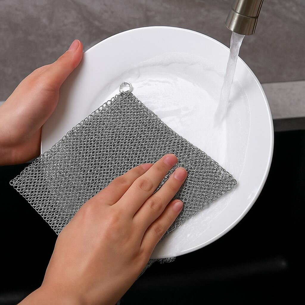 Салфетка для мытья посуды из нержавеющей стали, 15*15 см