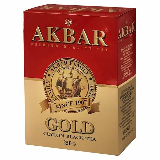 Чай черный AKBAR Gold цейлонский байховый, среднелистовой, 250г