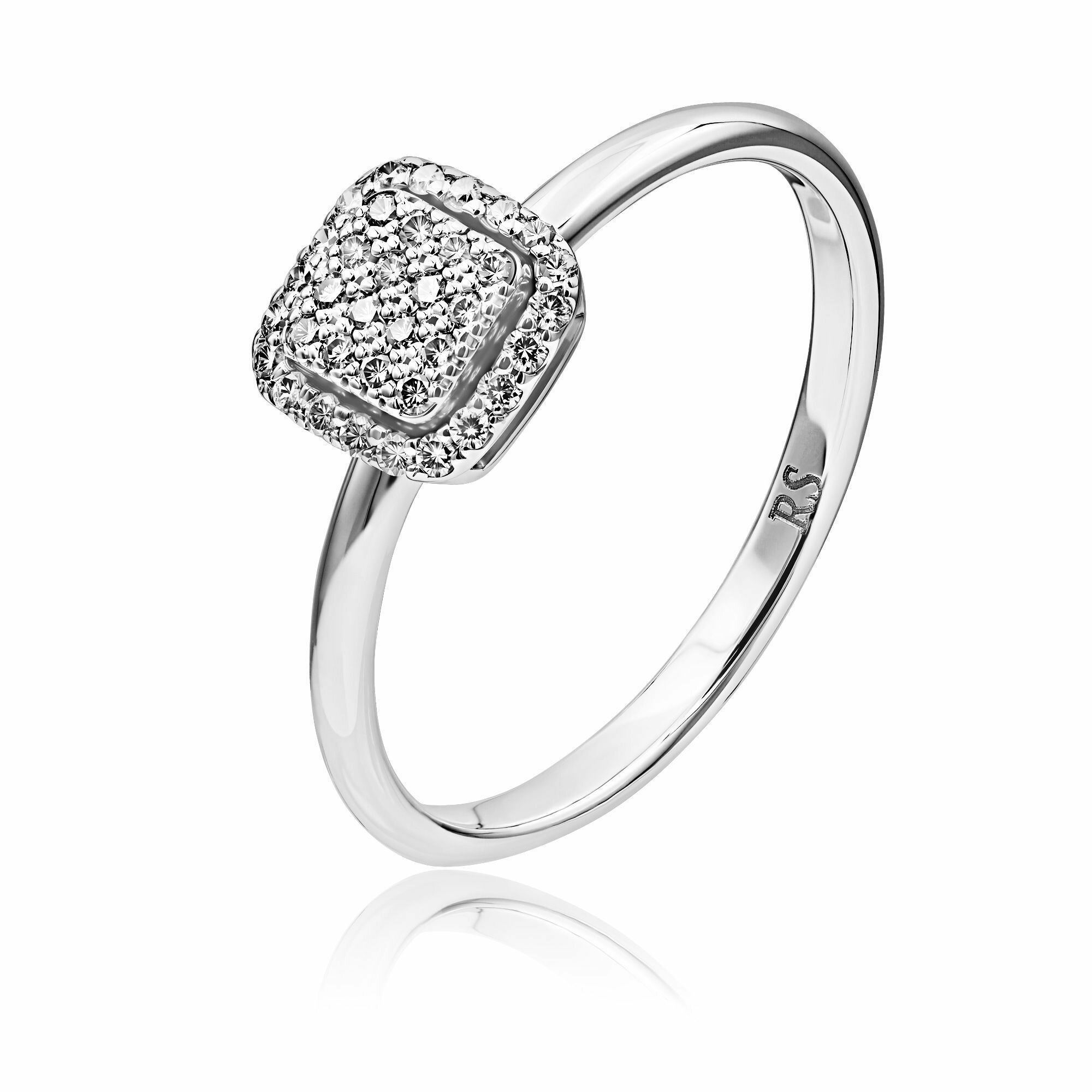 Кольцо помолвочное, золото, 585 проба, родирование, бриллиант