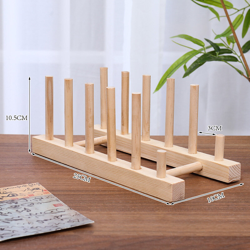 Деревянная многоярусная стойка для посуды с натуральным цветом и 5-ярусной конструкцией для кухни, ванной и офиса