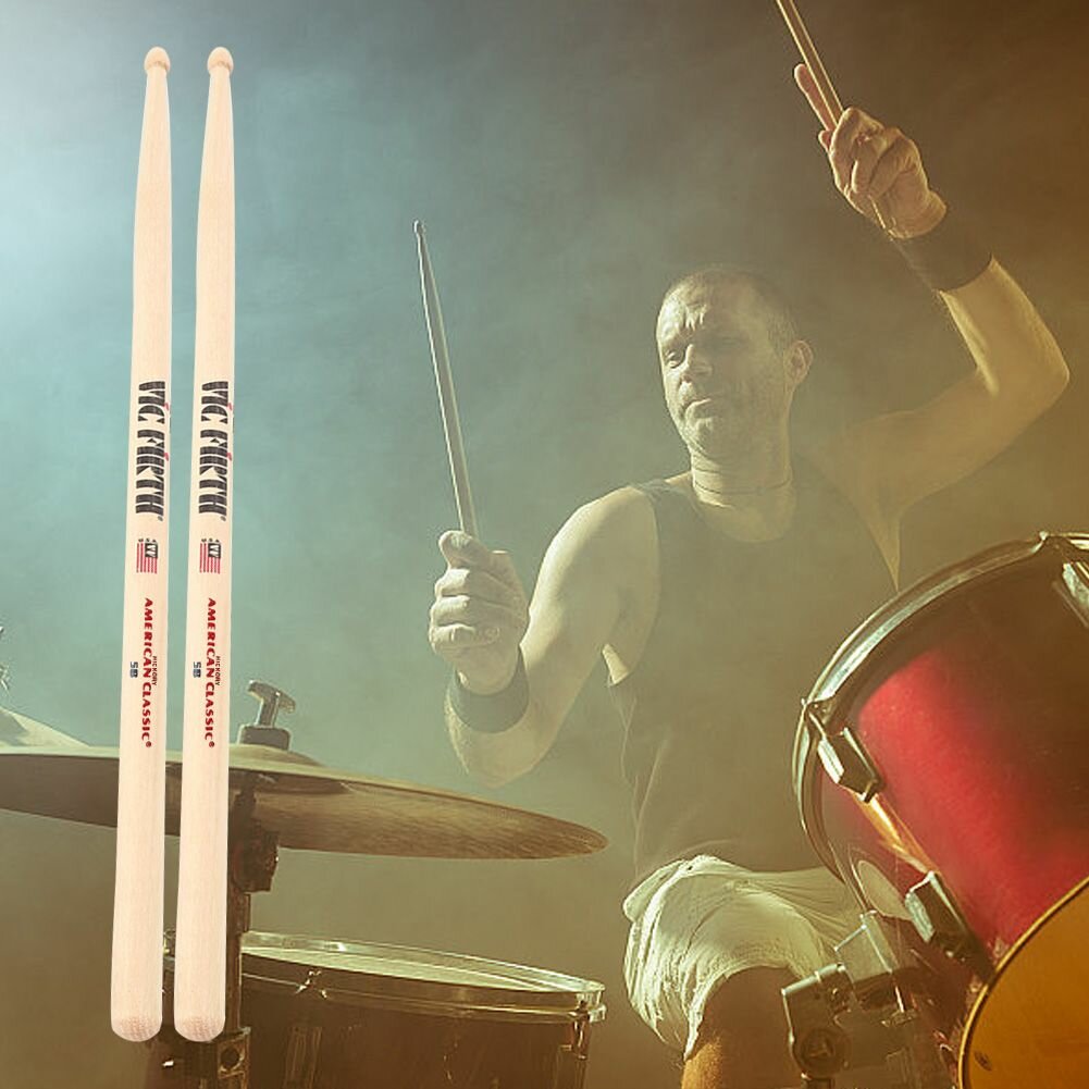 2 барабанные палочки, изготовленные из орехового дерева, головка молотка в виде капли воды, круглый и гладкий хвостовик молотка, подходят для начинающих детей 5B