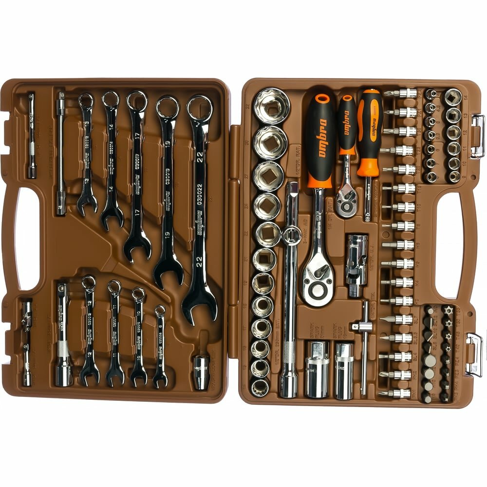 Универсальный набор инструмента Ombra OMT82S12 с 12-гр. головками, 82 предмета 55377 055377