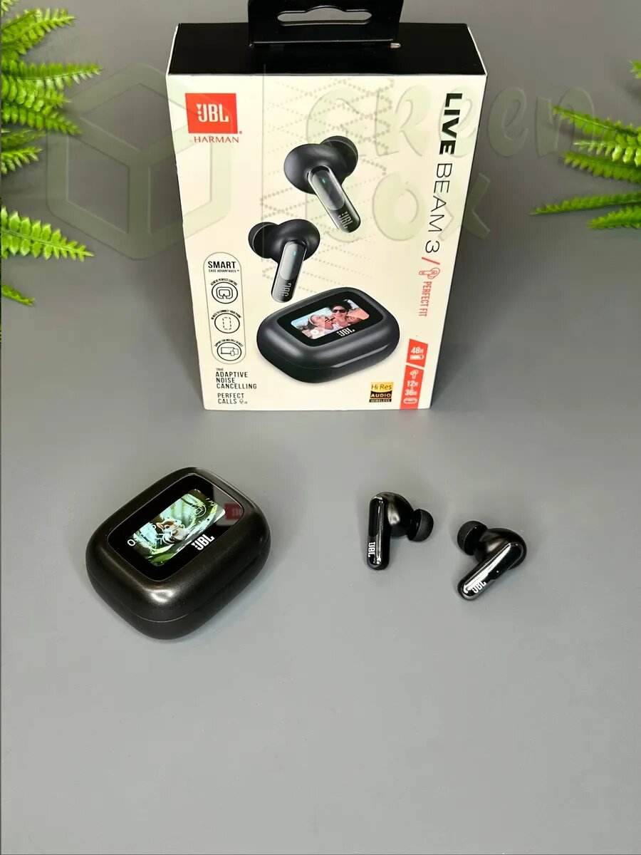 Наушники в стиле JBL Live Beam 3, беспроводные, с ANC, сенсорное управление, шумоподавление, Black