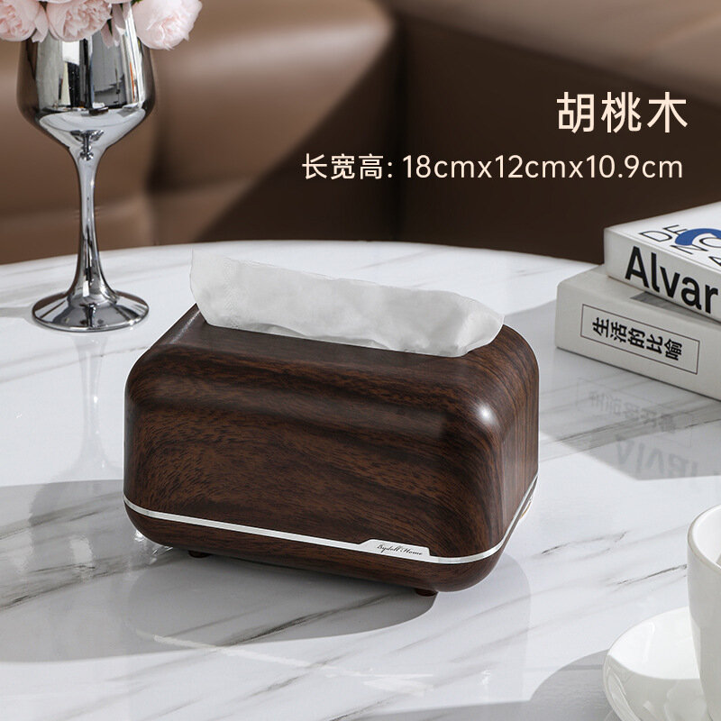 Коробка для хранения салфеток для домашнего стола, коробка для салфеток для кофейного стола в гостиной, многофункциональное хранение для пульта дистанционного управления, имитация древесной текстуры для обеденной коробки для салфеток