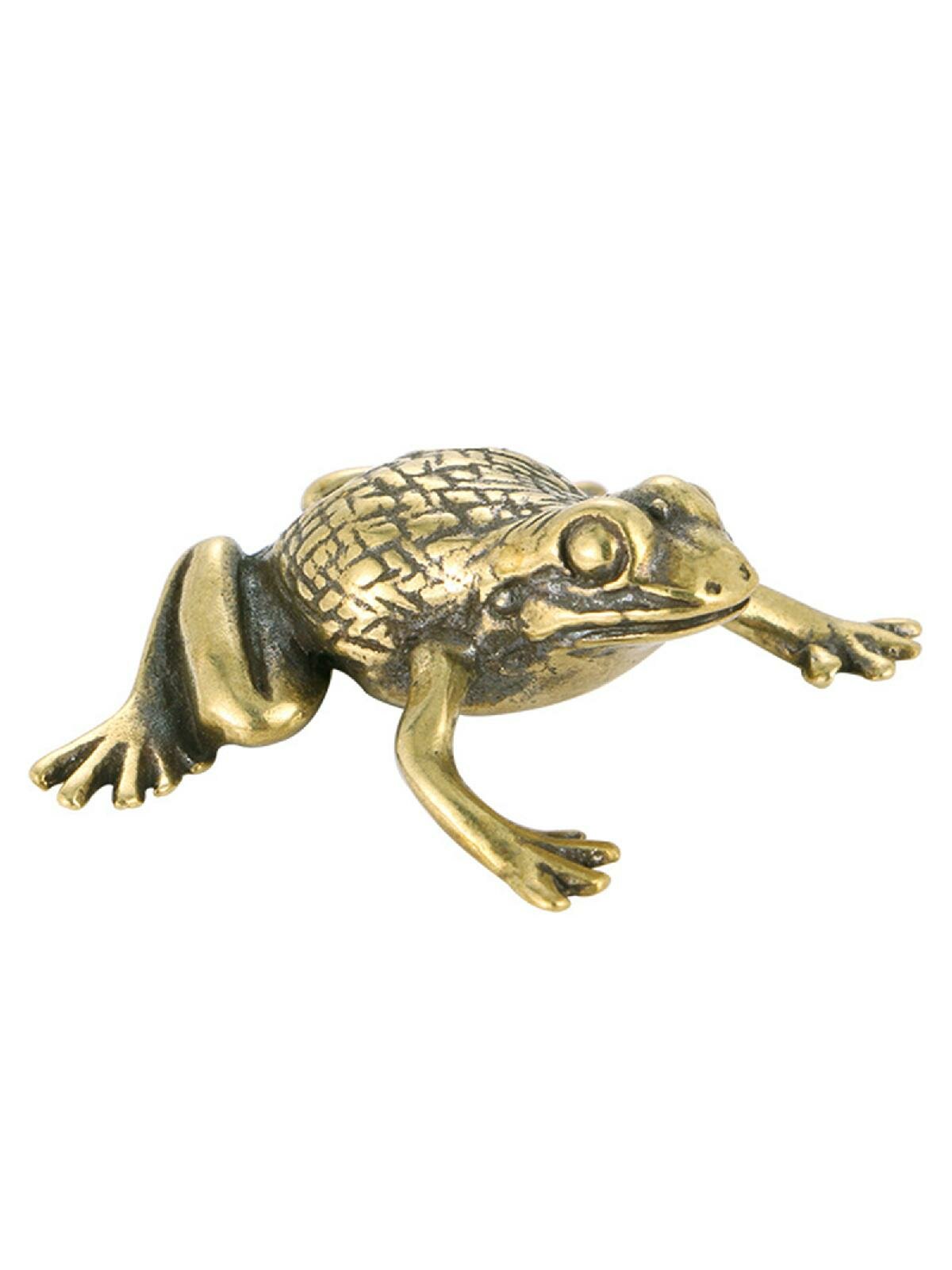 Латунные Статуэтки лягушек, Статуэтки животных, декоративные предметы для украшения дома