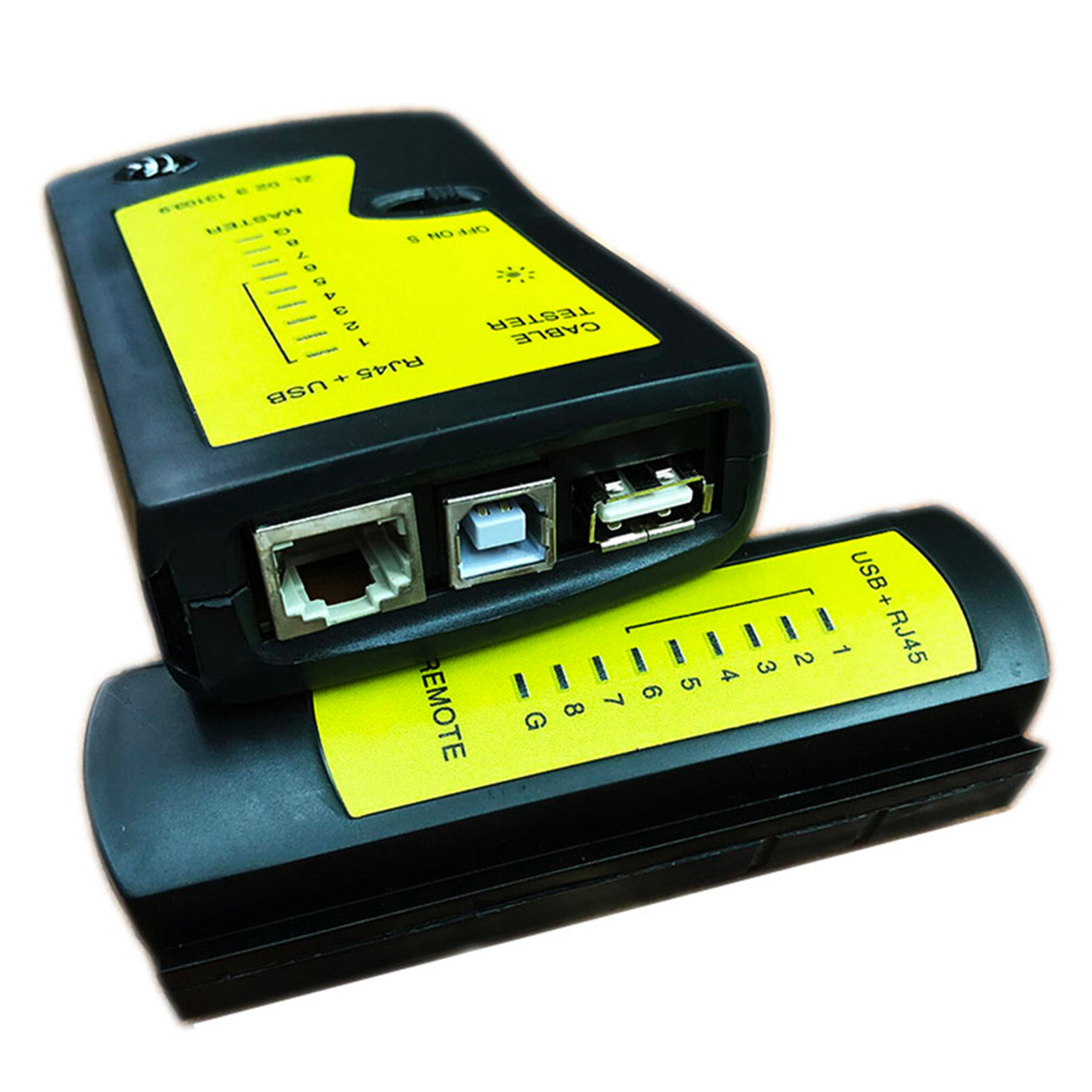 Тестер кабелей RJ45 USB сеть провод LAN детектор трекер инструмент, материал Пластик, питание DC 9V (не включен), тестируемые кабели USB печатный, RJ45 сеть, порт коммутатора, размер упаковки 16*11.5*3.5см, вес упаковки 140г, в комплект входит 1 штука