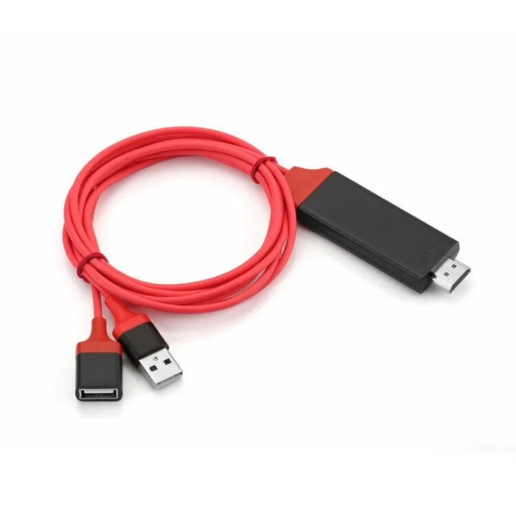 Видеокабель USB Type-A/USB Type-A, 1 м, красный