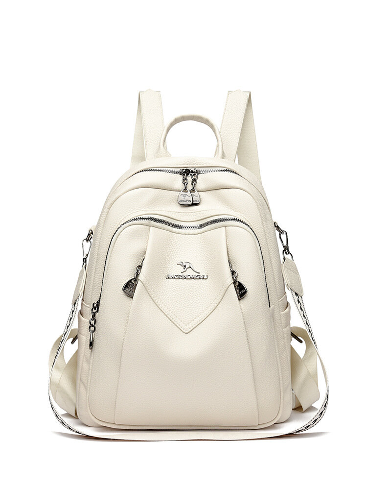 20262025 Кросс-бодер мягкий кожаный рюкзак для женщин, новый простой повседневный дорожный рюкзак, модный большой вместимости универсальный