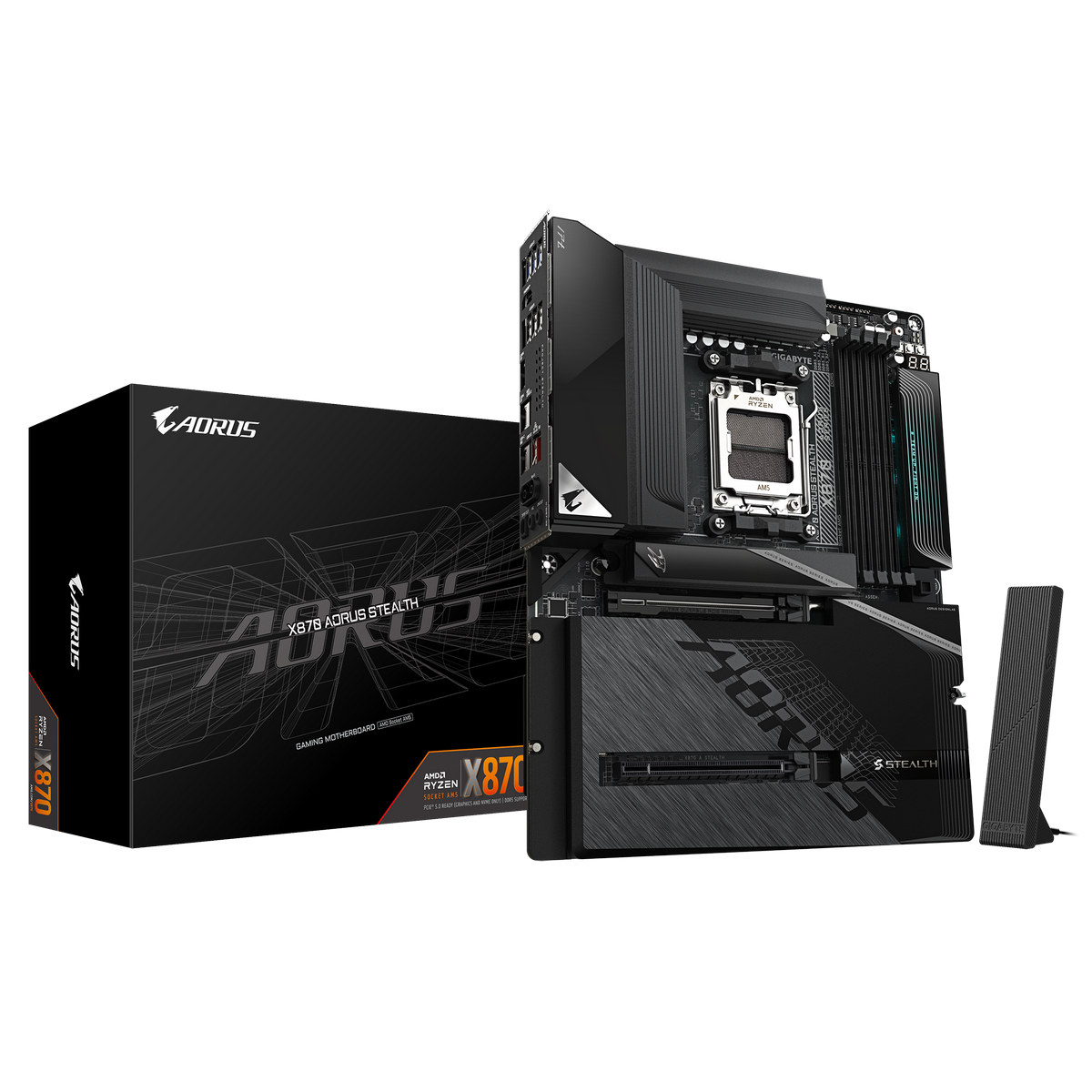 Материнская плата Gigabyte X870 AORUS STEALTH, AM5, AMD X870, ATX, RTL (X870 AORUS STEALTH)