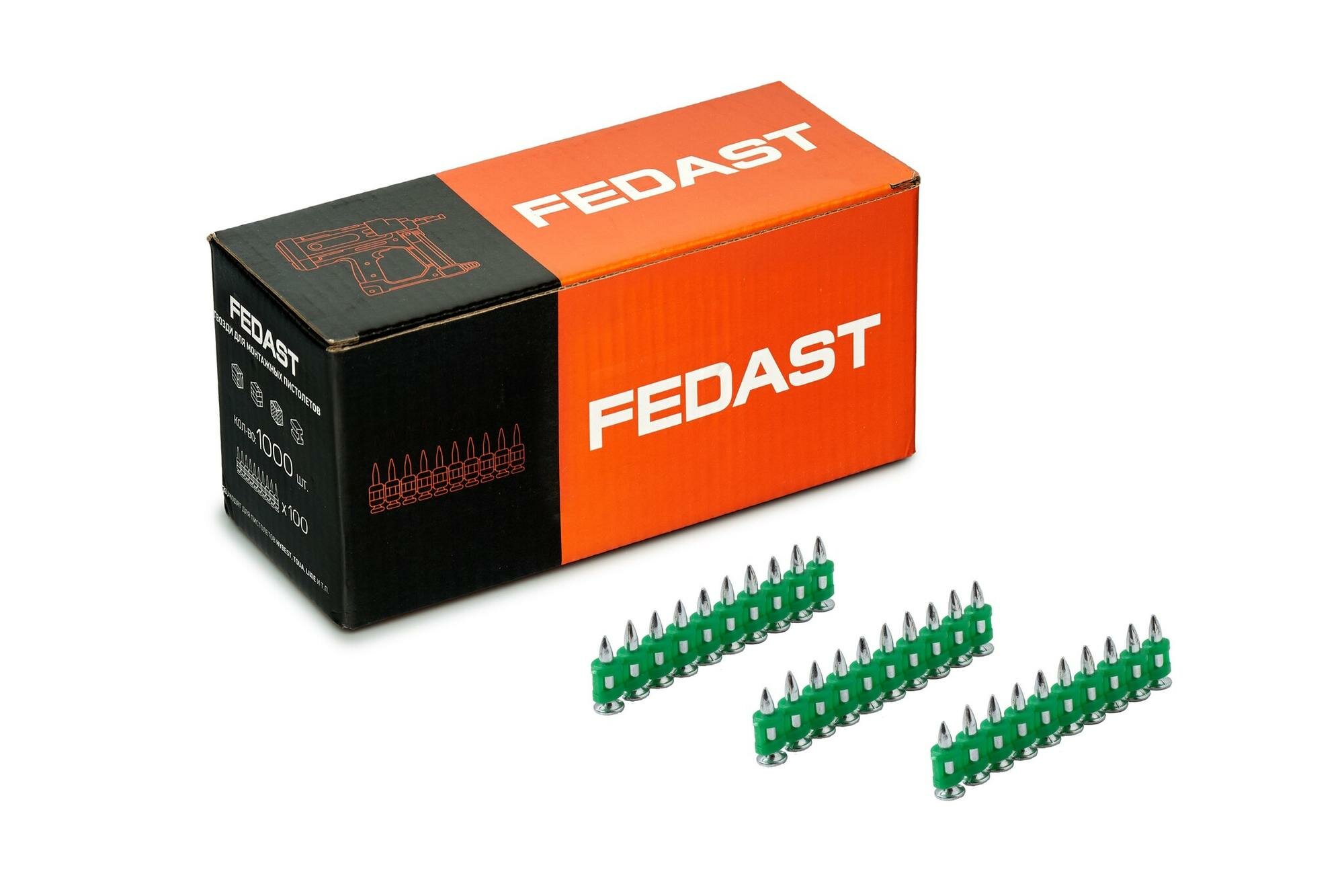 Гвозди 3.0x32 мм усиленные для монтажного пистолета (1000 шт/уп) без газового баллона Fedast fd3032eg