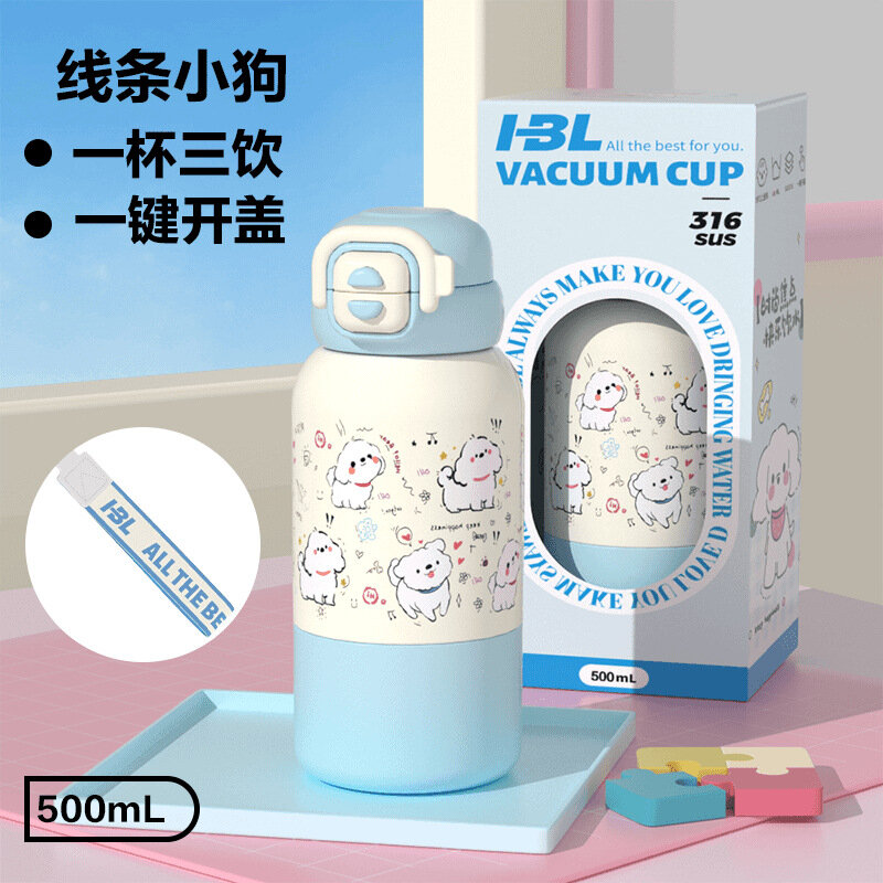 Детская изолированная кружка 316 пищевого класса, большая емкость, портативная, двойная, для питья на улице, для мальчиков и девочек, студентов, высококачественная кружка для воды