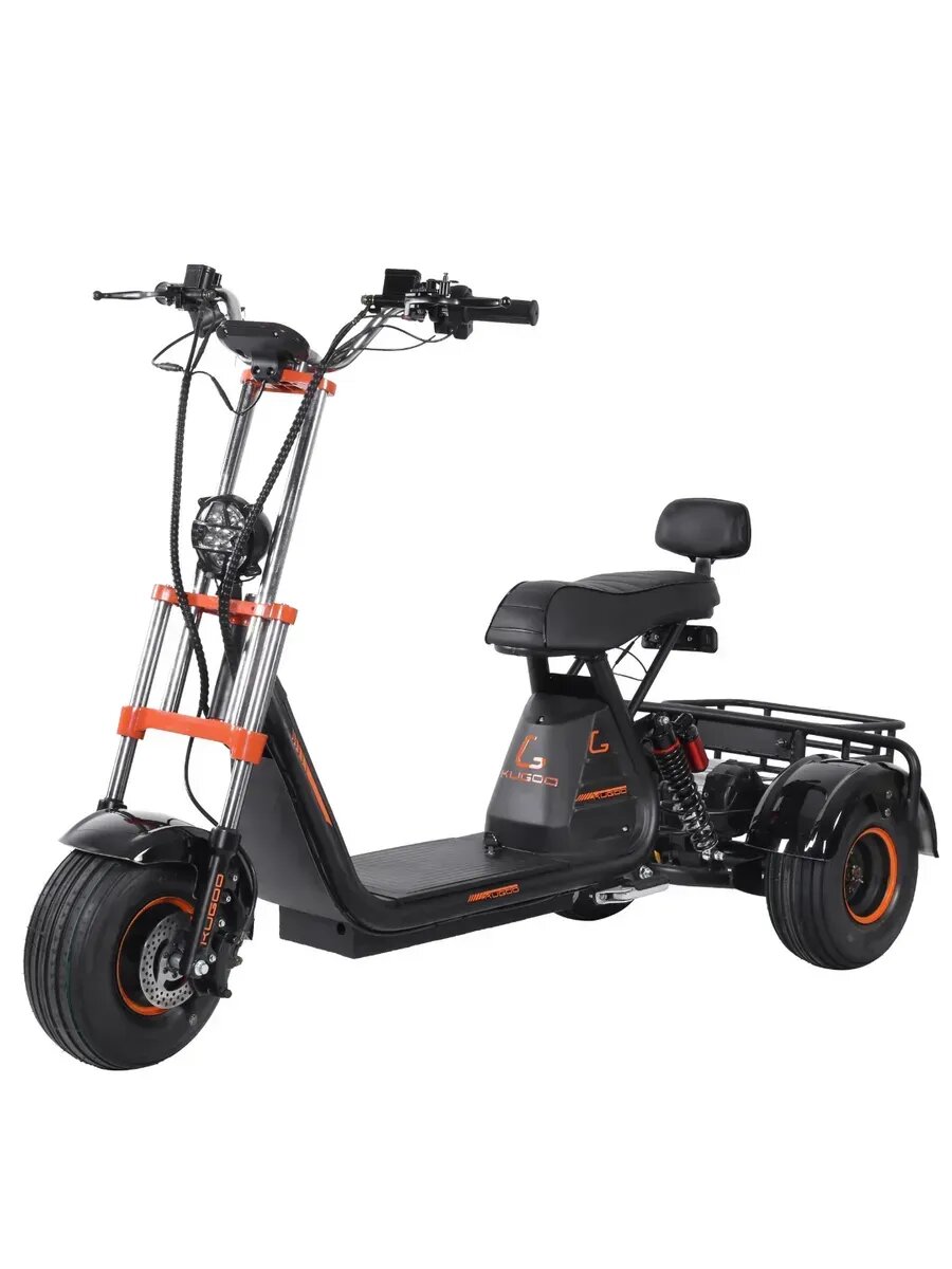 Электроскутер трицикл Kugoo C4 Pro 1200W, 48V/20.8Ah , черный