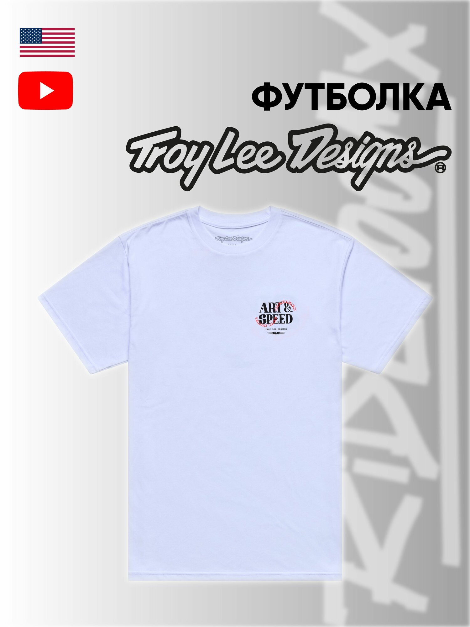 Футболка Troy Lee Designs Pink Slips SS Tee White, (701697014)-L