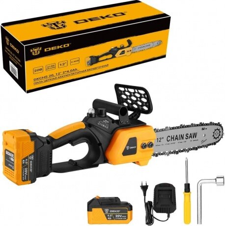 Пила цепная Deko DKCHS 20 аккум. дл. шины:12" (30cm) 2аккум. 4Ач ЗУ (085-2000)
