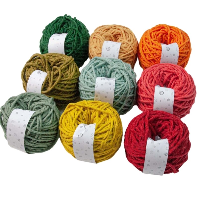 Цветная комбинация из 9 цветов и 8 нитей шерсти ручной работы-насыщенные осенние цвета