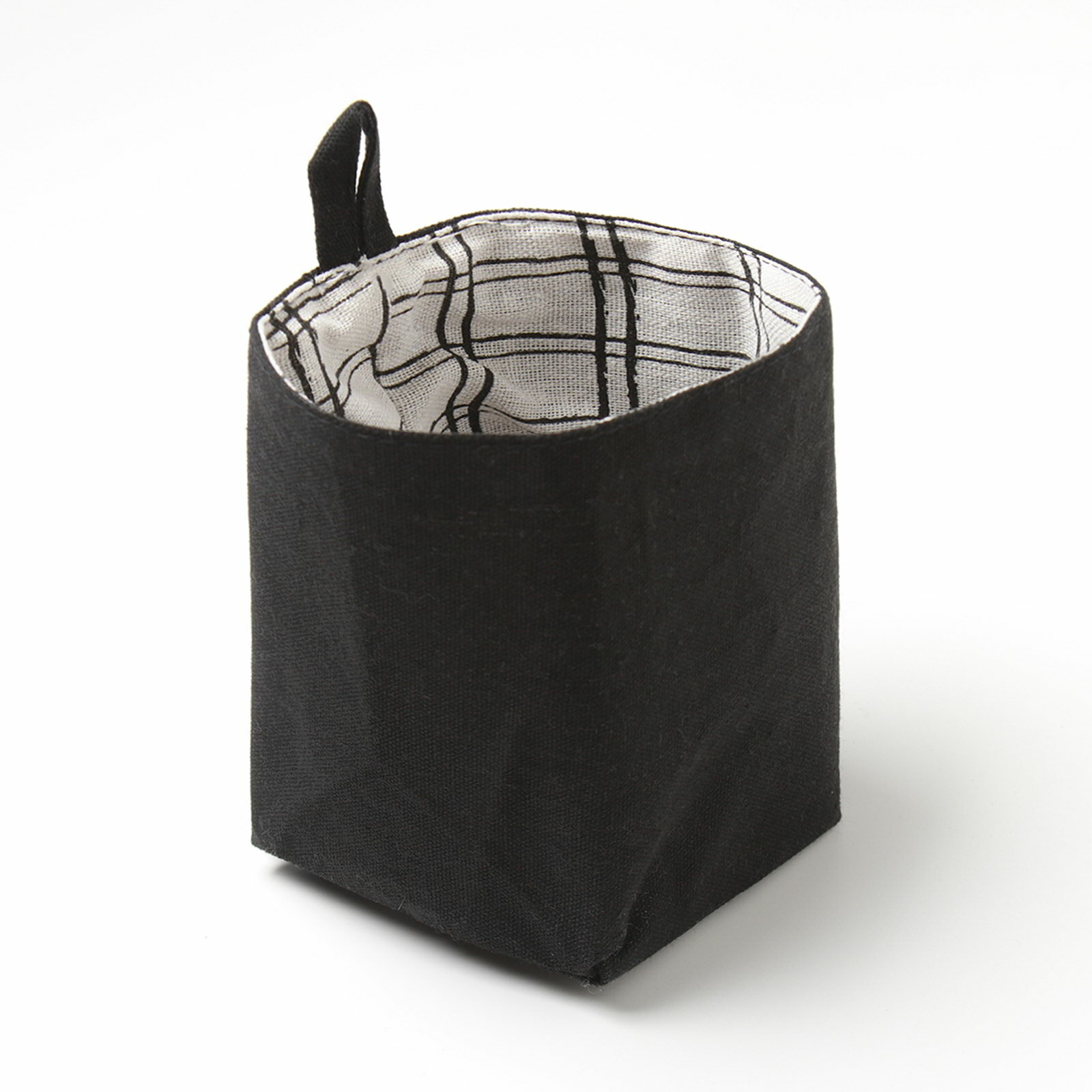 Текстильная корзинкаHOME, клетка, 10x12 см, 50% хлопок, 50% п/э