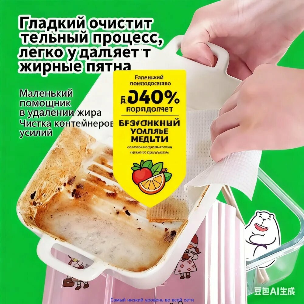 Салфетки для уборки Пенящиеся салфетки, белый, 20*20 см, 50 шт.