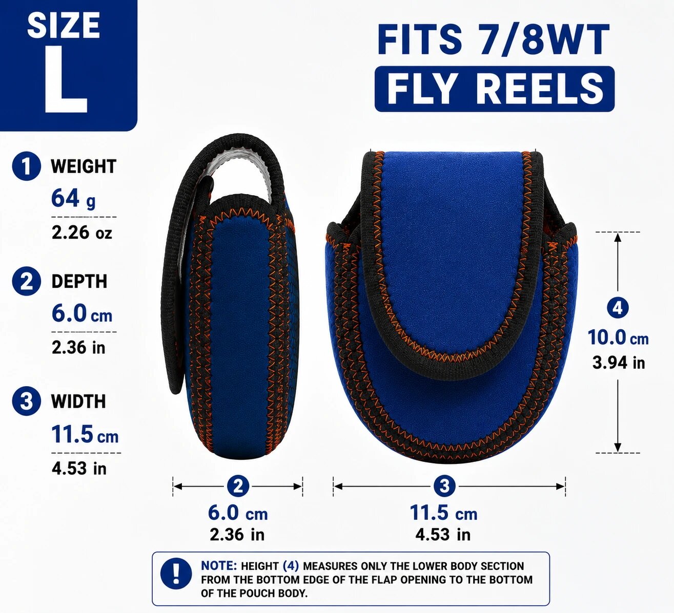 Чехол для катушки Maximumcatch 7/8WT, синий, Sheepskin 019 L