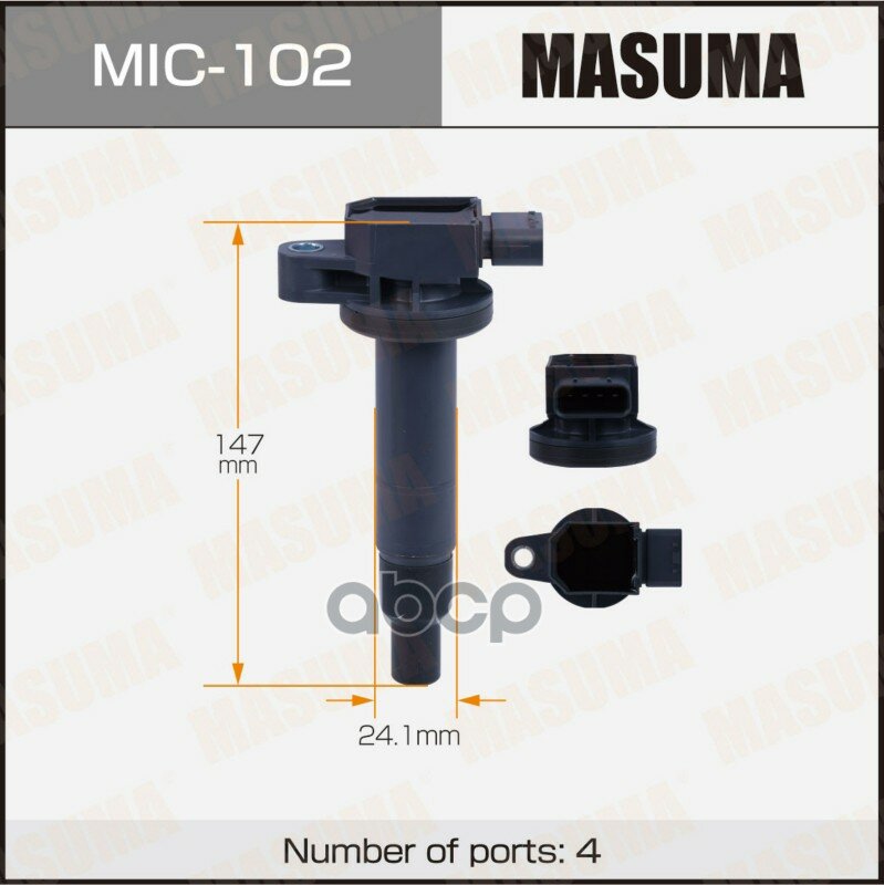 Катушка зажигания TOYOTA PRIUS, YARIS 1.5 00=> 9008019021 Masuma арт. MIC-102