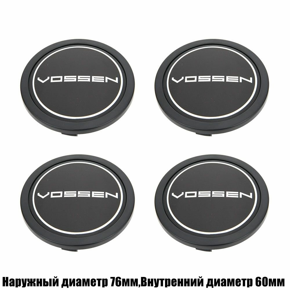 Колпачки на литые диски для Порше 76мм/60мм/16мм Воссен VOSSEN Наклейка Заглушки ступицы комплект 4 шт