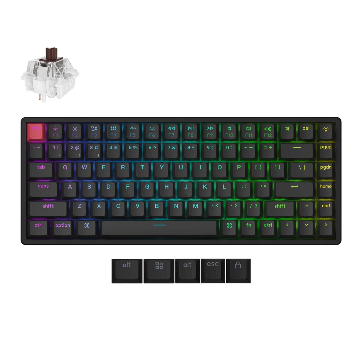 Беспроводная механическая клавиатура Keychron K2 QMK (версия 3), RGB, Hot-swap, Brown Switch (русская раскладка)