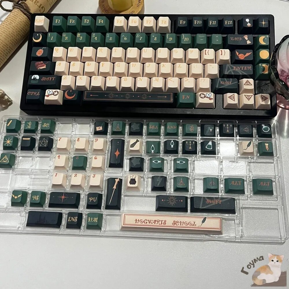 Компьютерная механическая клавиатура Keycap Slytherin, 104 клавиши