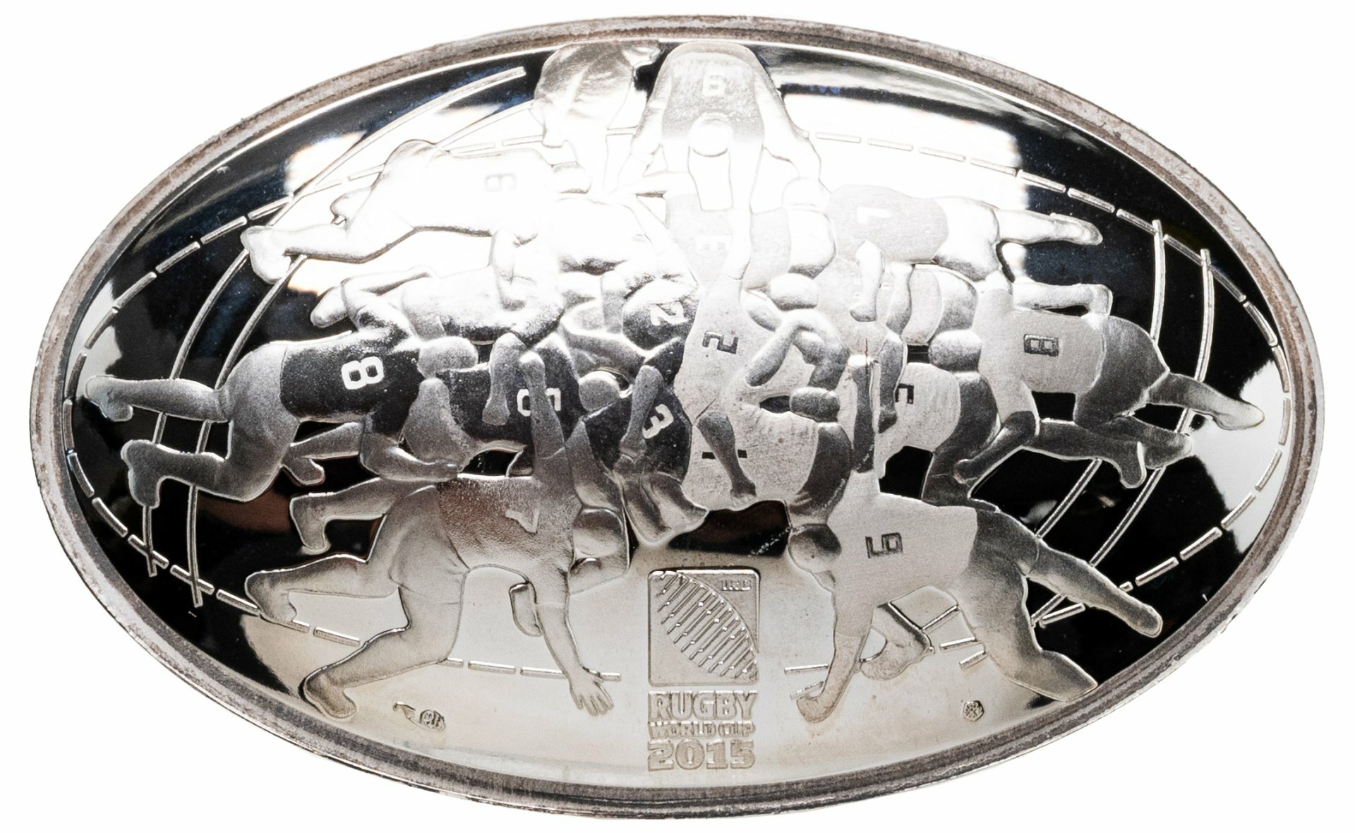 Франция 10 euro евро 2015 "Регби", Серебро 900, в сохранности Proof