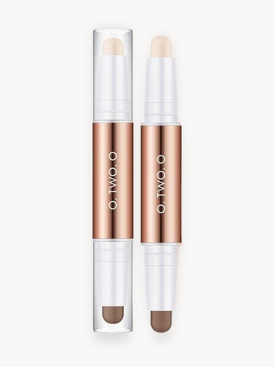 Хайлайтер и скульптор для лица карандаш O.TWO.O тон 02 Natural + Warm brown