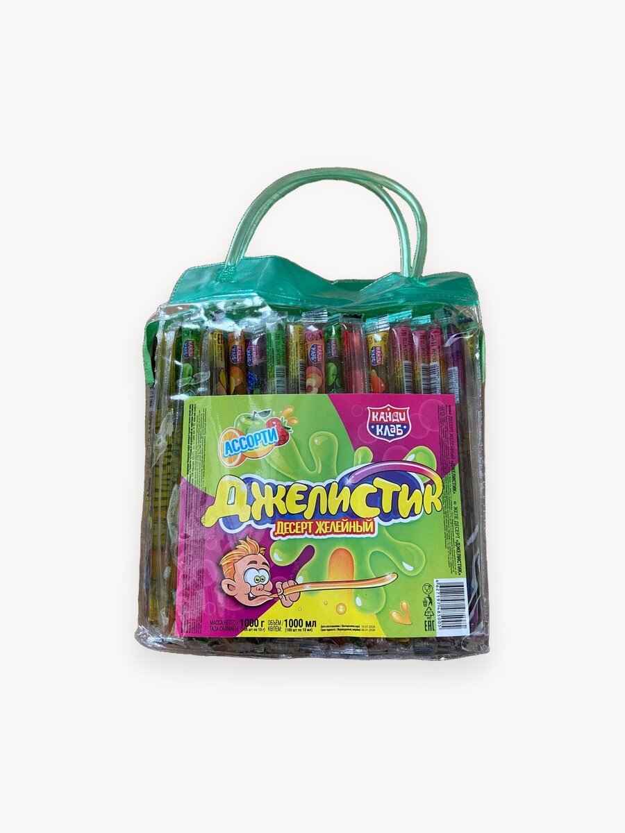 Десерт желейный/желе фруктовое для детей "джелистик"/конфеты для детей, блок 100 шт./ 1 шт. 10 грамм