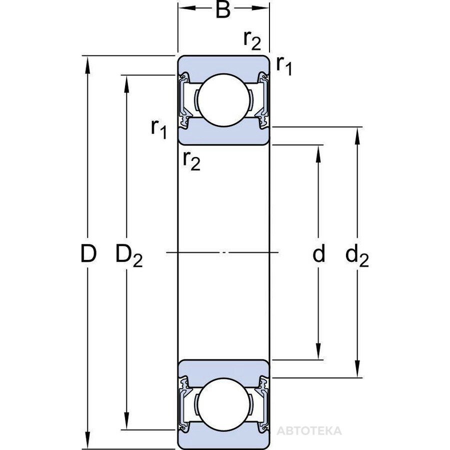 Подшипник опоры амортизатора 6302.2RSR FAG 63022RSR