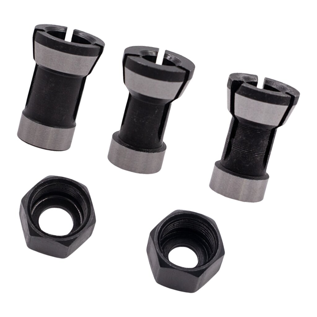 Набор из 5 гаек и адаптеров цанг для фрезера для точного зажима и эффективной работы в столярном деле