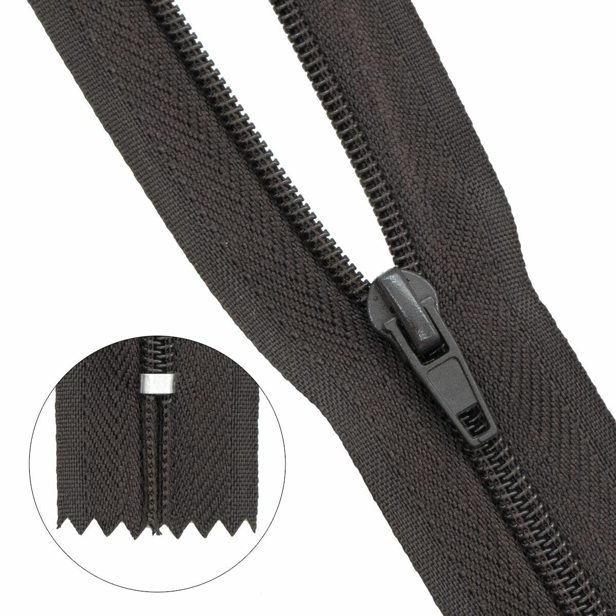 Молния брючная a/l Т4 - 18см (917 т. коричневый)