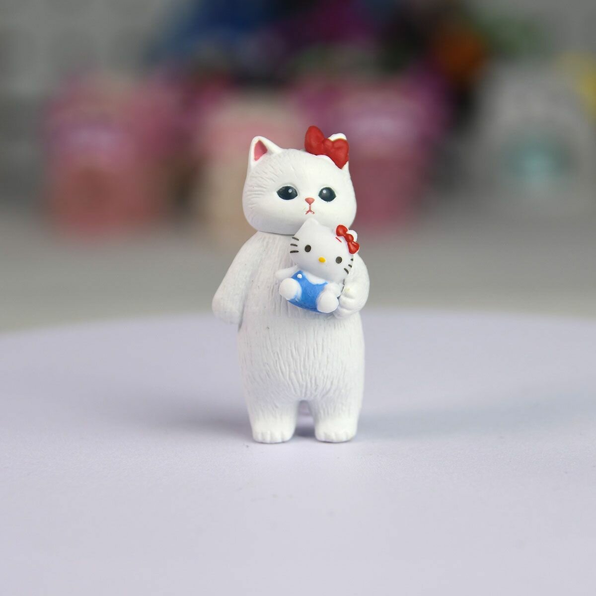 Фигурки кошек с мягкими игрушками персонажей Санрио, коллекционные миниатюры 50-55 мм для поклонников аниме