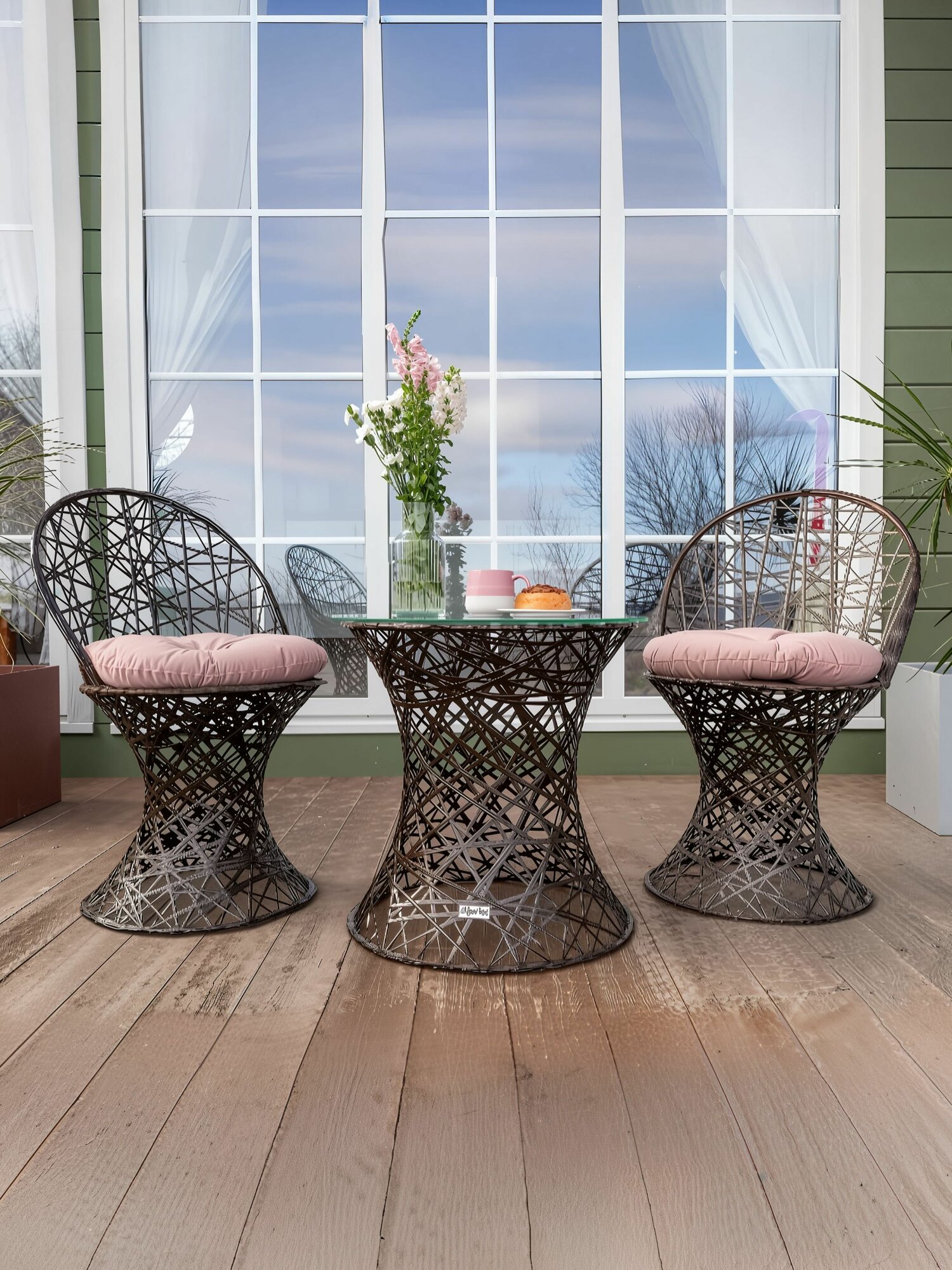 Всепогодный комплект мебели из ротанга для дома и дачи, садовая мебель набор