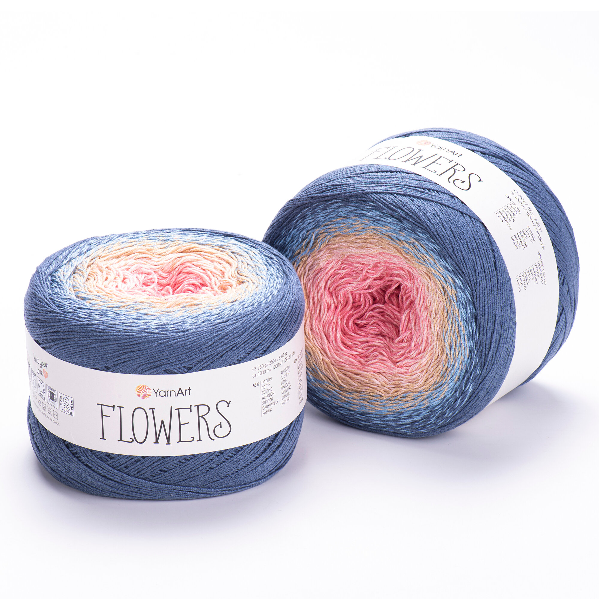 Фантазийная пряжа "Flowers" (Фловерс) фабрики "YARN ART" 1 моток 250 грамм; цвет 262