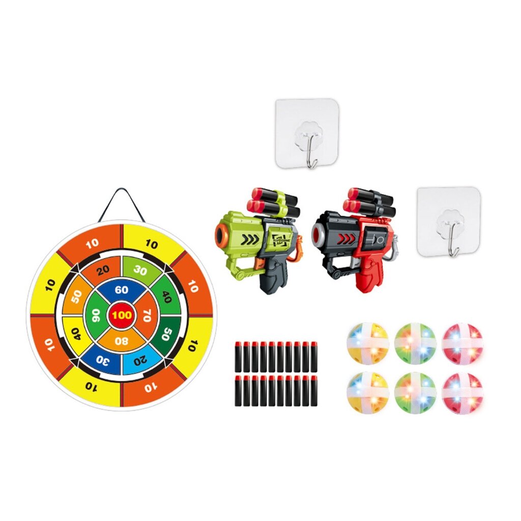 Уличные игрушки, Детский мишень для стрельбы с липкими мячами и подсветкой, мягкий стрелковый пистолет - односторонний номер - 2, 1 коробка