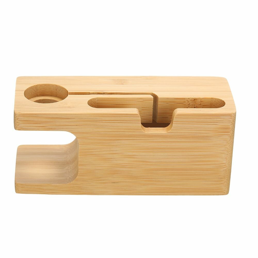 Док-станция для зарядки смартфона, бамбуковая подставка, держатель для телефона, подставка для умных часов