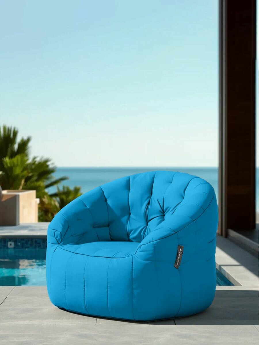 Садовое кресло Butterfly Sofa - Azurri Blue (олефин, голубой) - уличная мягкая мебель для дачи и сада