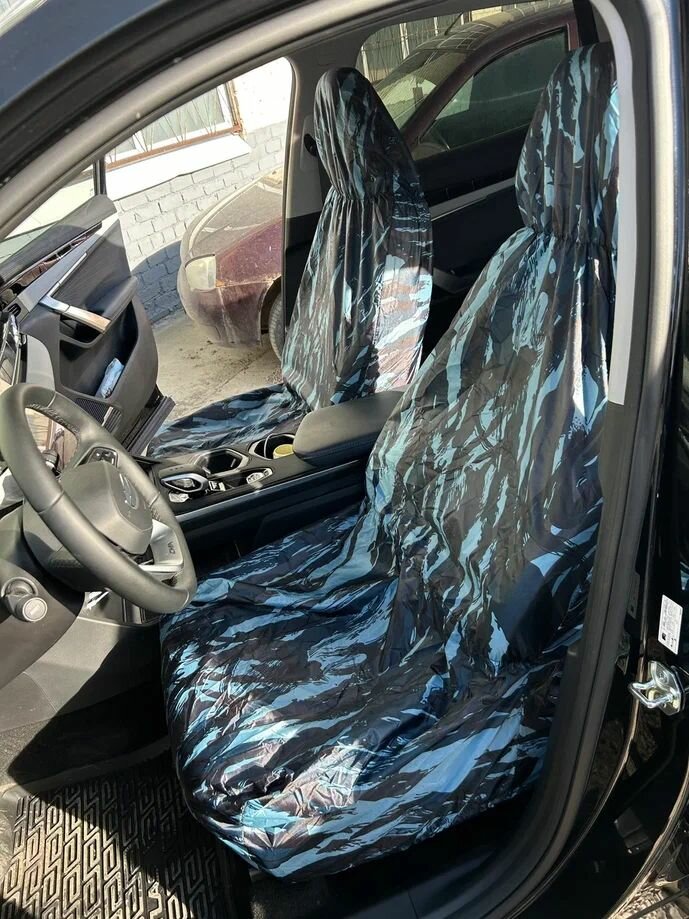 Грязезащитные чехлы на сиденья универсальные (2 шт + мешок) омон с утяжкой