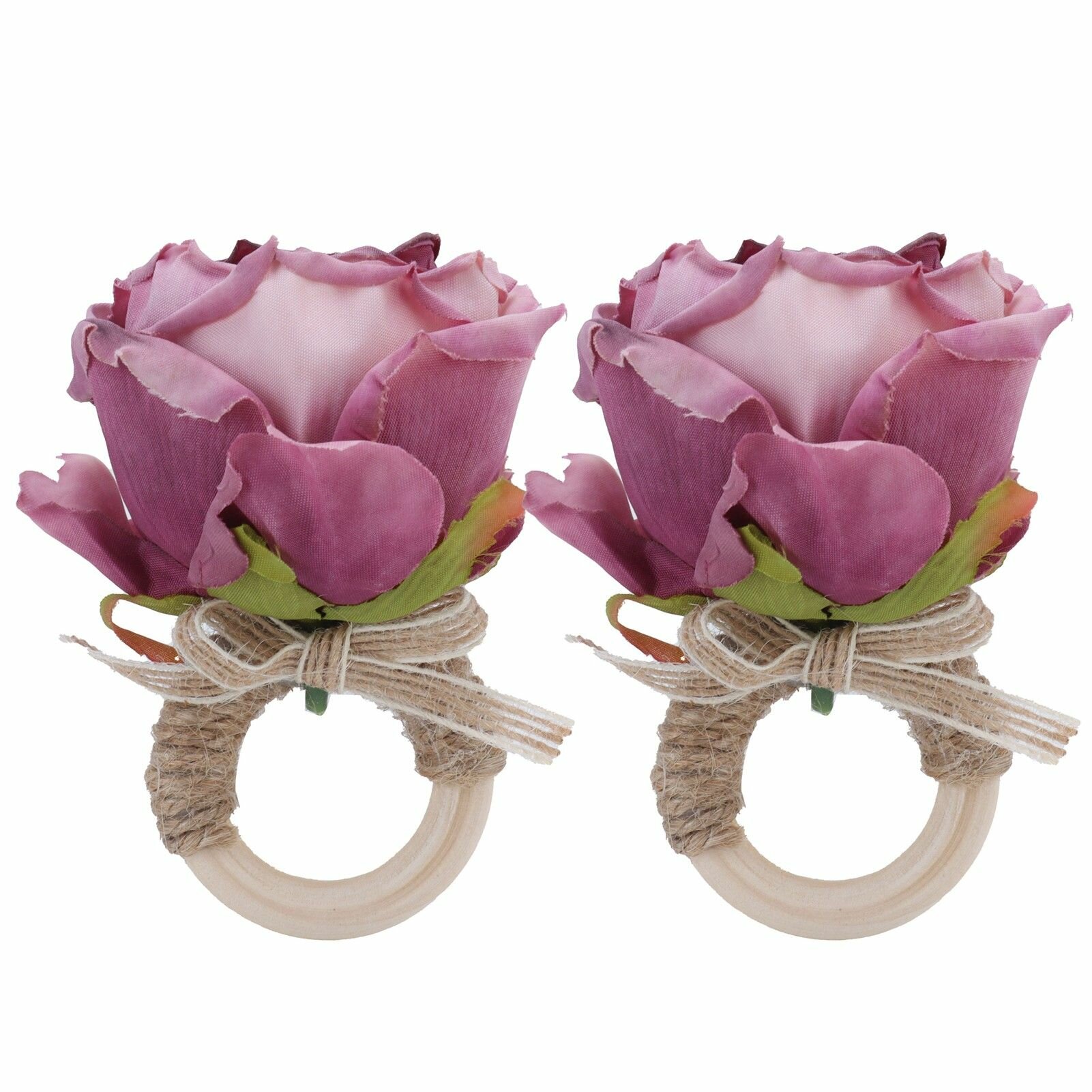 Шт, новинка, деревянная пряжка для салфеток, кольцо для салфеток с искусственным цветком для украшения праздничного стола, фиолетовый