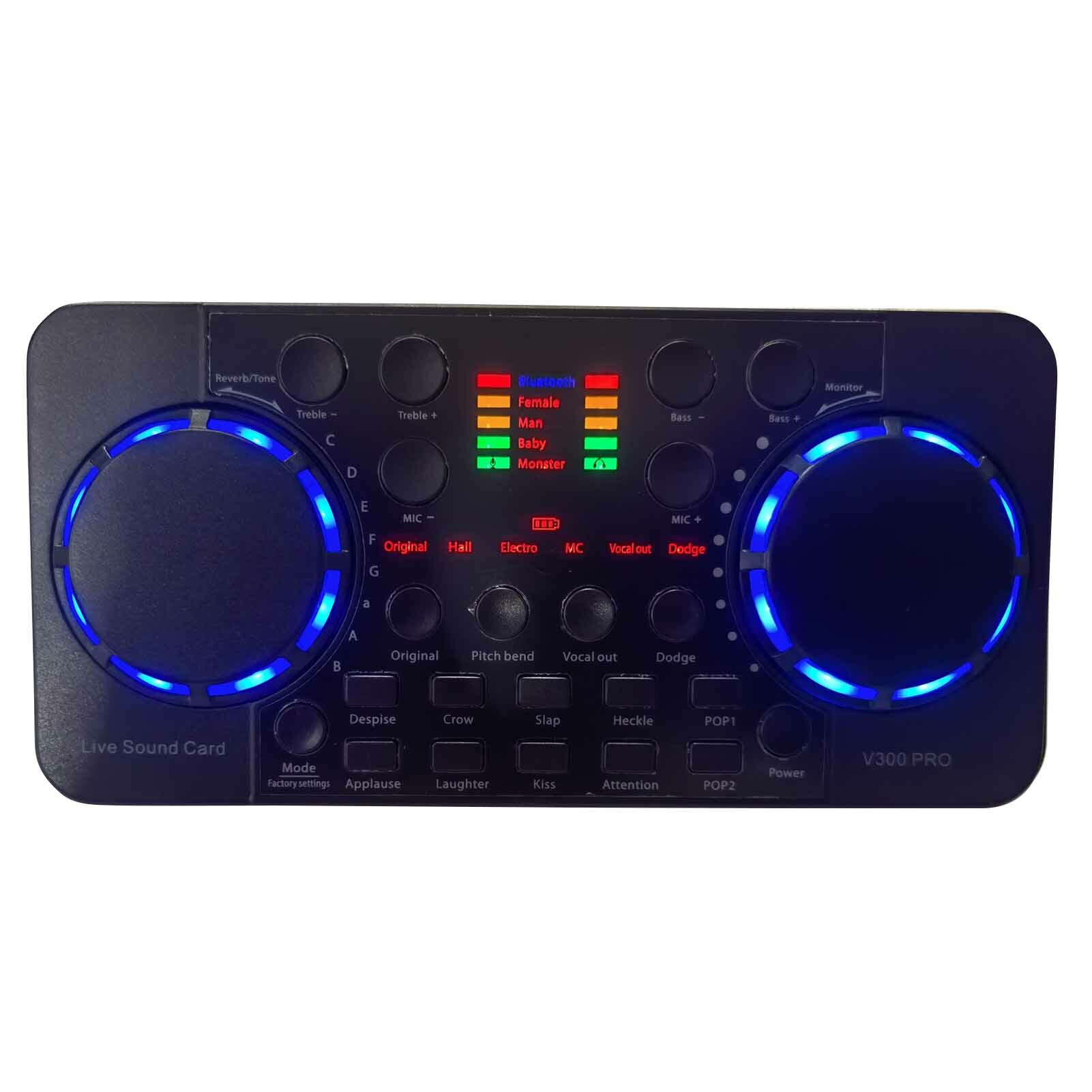 V300 Pro Live Sound Card Многофункциональная перезаряжаемая BT звуковая карта для пения/прямого вещания/записи голоса и музыки, совместимая с компьютером и смартфоном