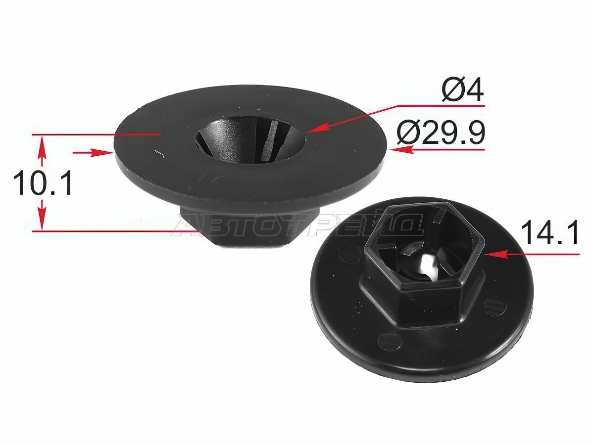 Гайка пластиковая 10 шт, для Хендай, КИА STM12474 SAT
