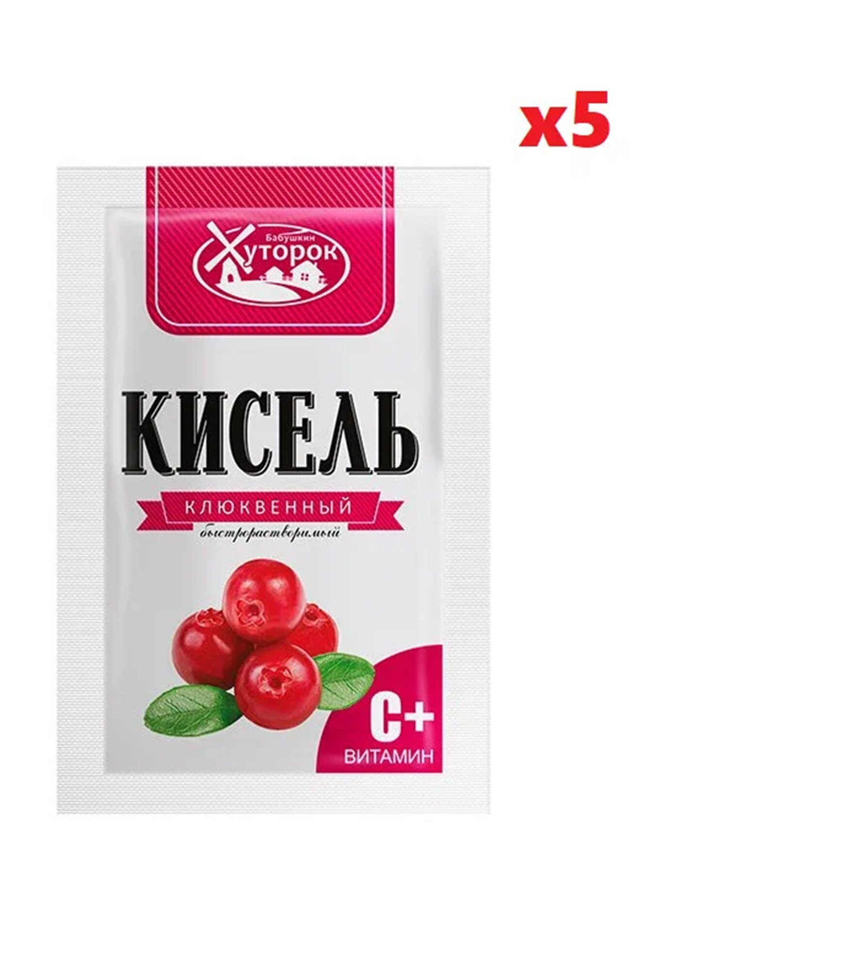 Кисель порошок "Бабушкин хуторок" клюква саше 30 г 5 шт