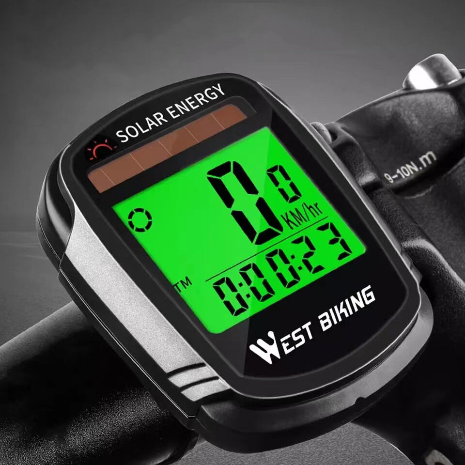 Велосипедный спидометр беспроводной водонепроницаемый велосипедный на солнечной батарее