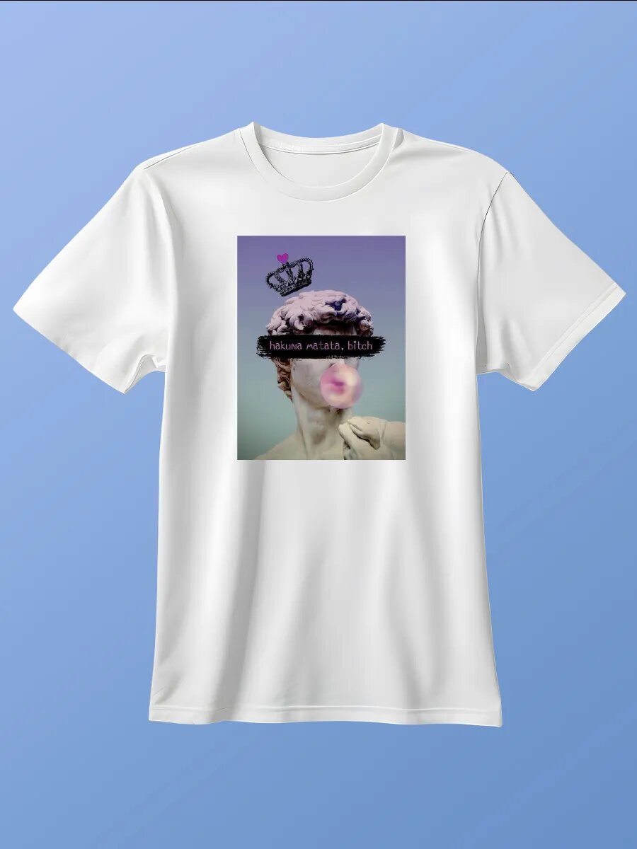 Футболка статуя давид с жвачкой