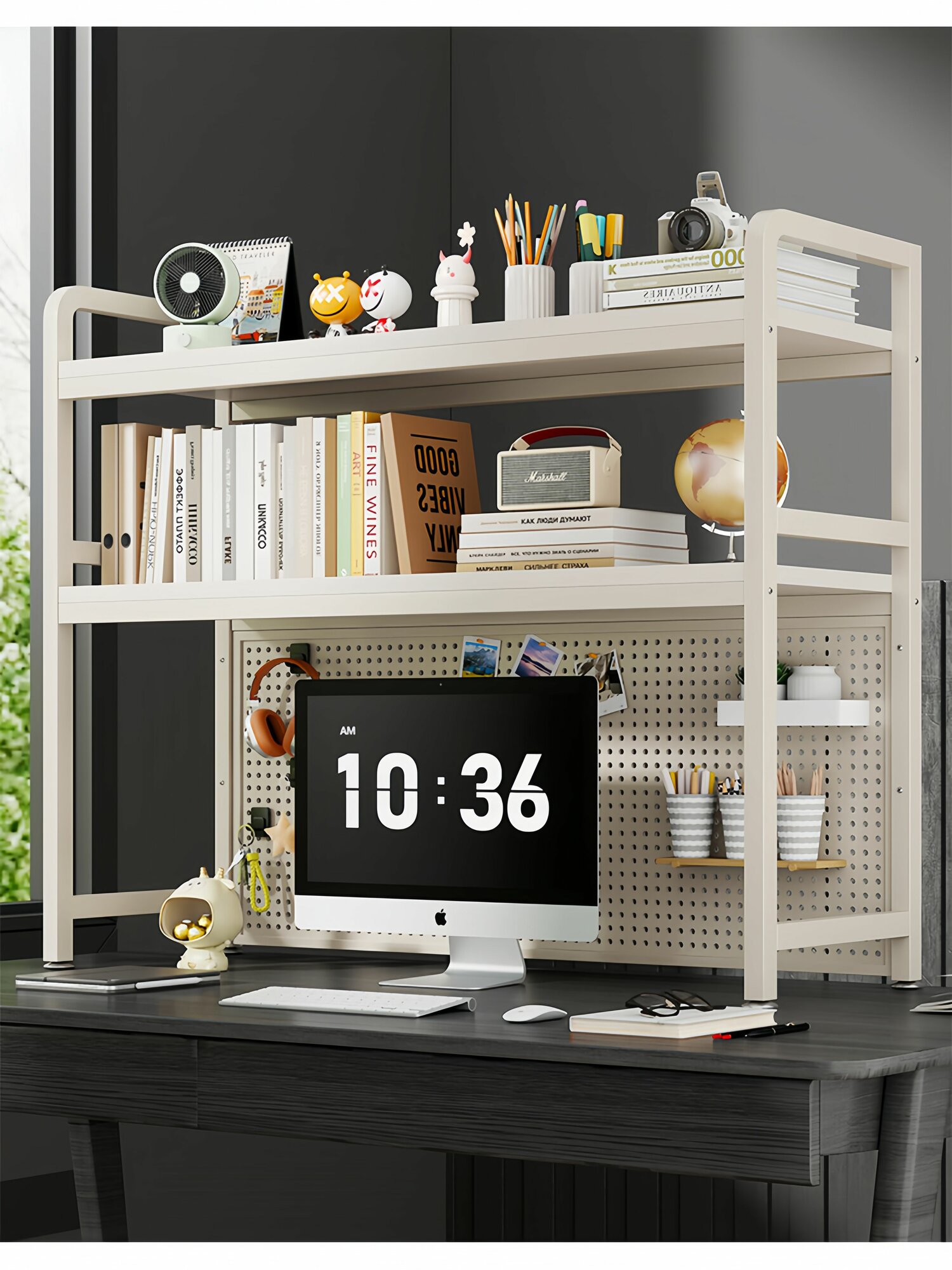 Кронштейн для хранения настольного компьютера, настольный многослойный стеллаж для хранения книжных полок