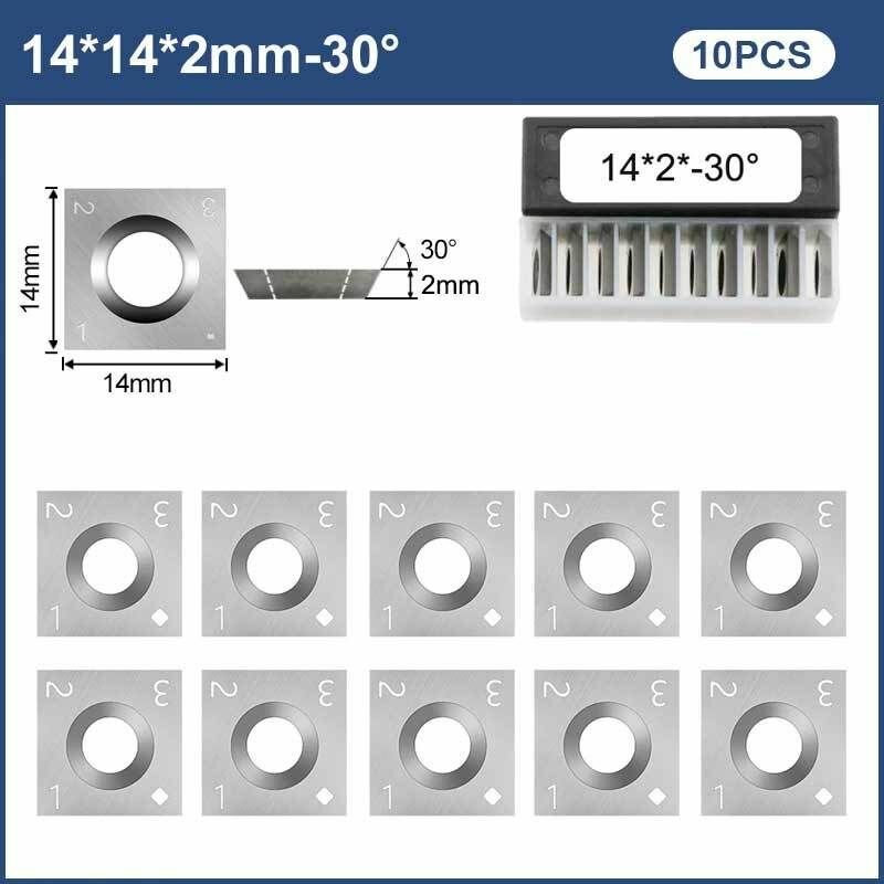 Сменные ножи для фрез XCAN твердосплавные 14х14х2мм, 30 градусов, 10 шт.