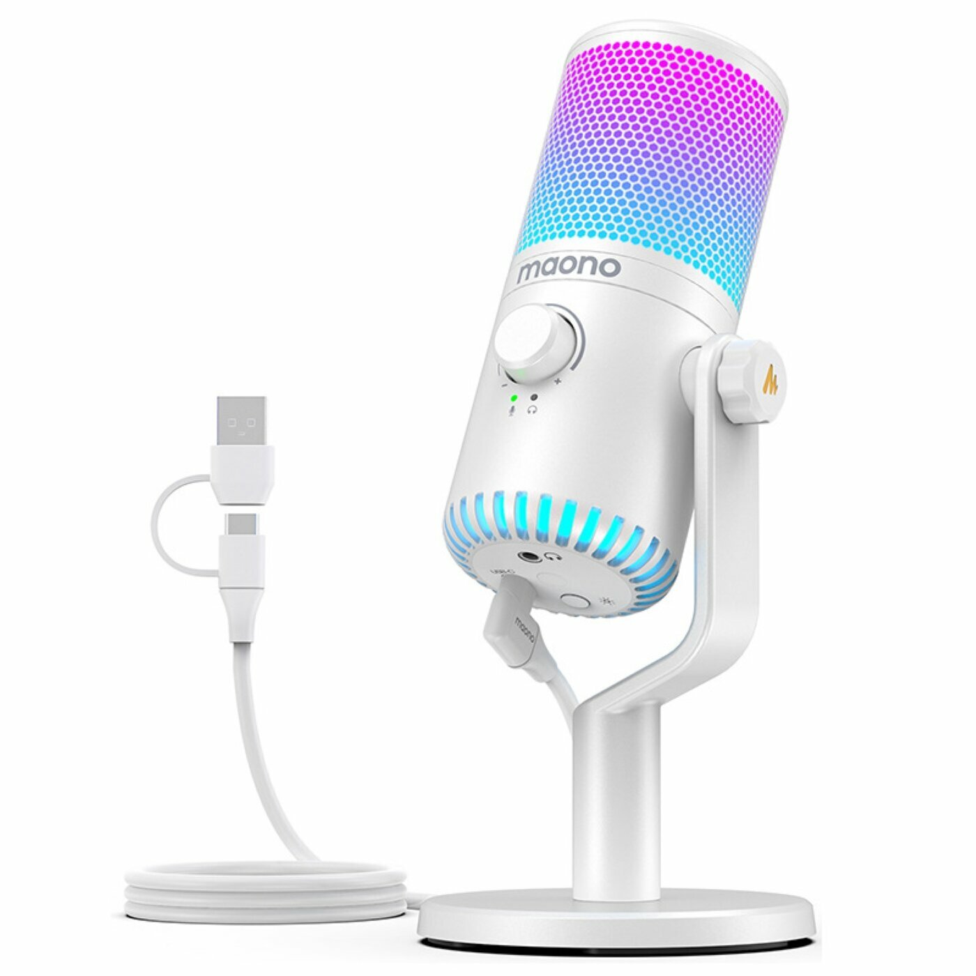 MAONO Игровой микрофон, usb-радиомикрофон для компьютера и мобильного телефона, микрофон с rgb-подсветкой