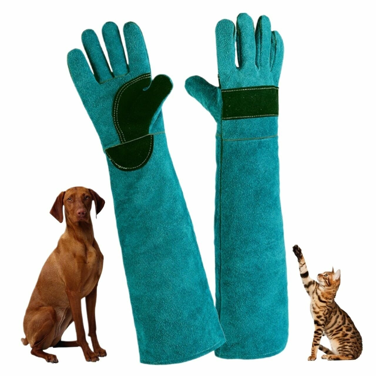 Перчатки для дрессировки и защиты от укусов собак, против укусов, темно-зеленые