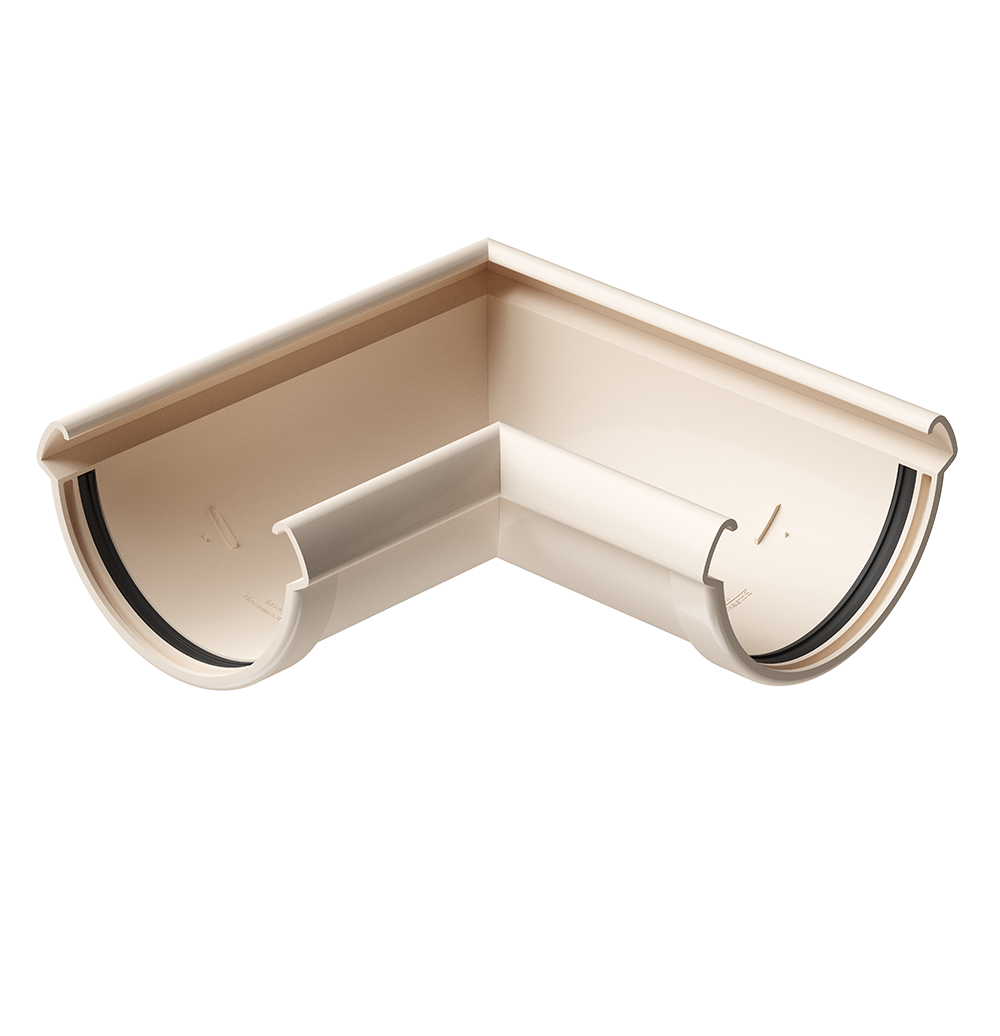 Docke LUX Угловой элемент 90° (Латте), диаметр трубы 100, толщина 1.9